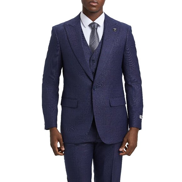 Stacy Adams | Suits & Blazers | Purple Plaid 3 Piece Stacy Adams Mens ...